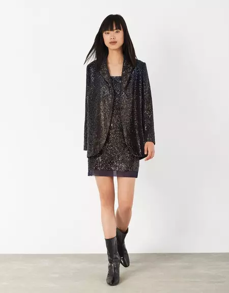 Strappy Sequined Dress Noktobluo