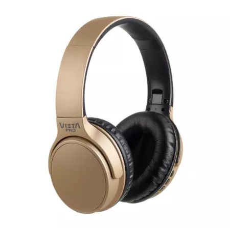 Vieta Pro Way VHP-BT190MO Gold Headband Bluetooth Headphone miaraka amin'ny Radio FM