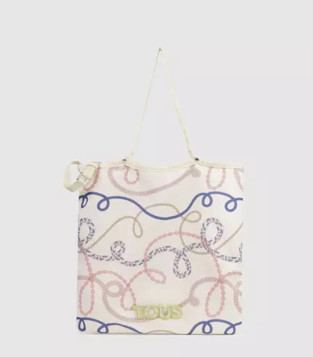 Bolso shopping Tous Jodie en crudo con estampado de cadeas