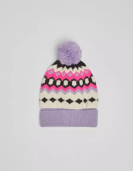 Jacquard Pompom Beanie