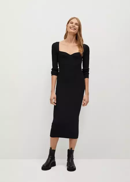 Ribbed midi dress