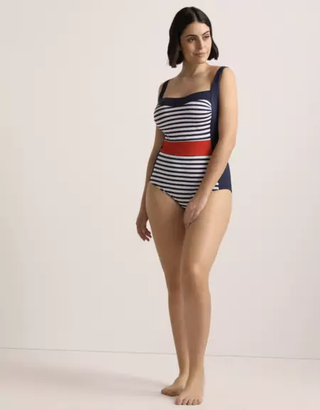 T-sheti ya Swimsuit Yaikulu Size Sailor Stripe