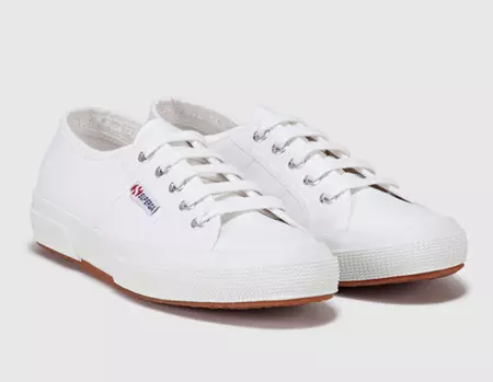 Sneakers da donna in tela Superga di cotone bianco