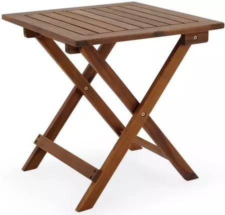 Table d'appoint de jardin en bois d'acacia