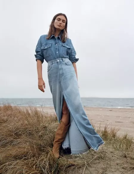 long denim skirt