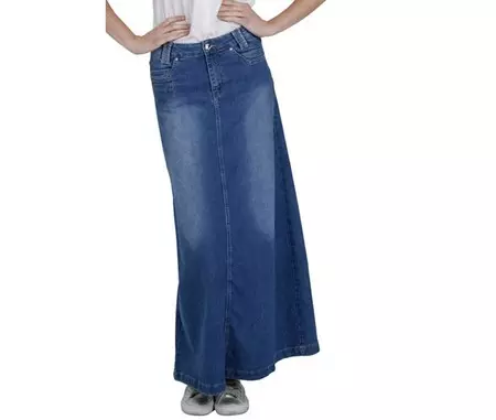 long denim skirt