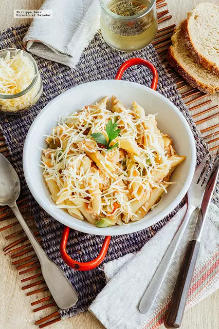 Pasta med tunfisk og grønnsaker