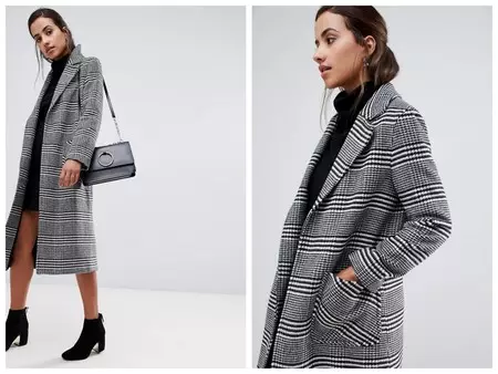 Bicolor Plaid Coat