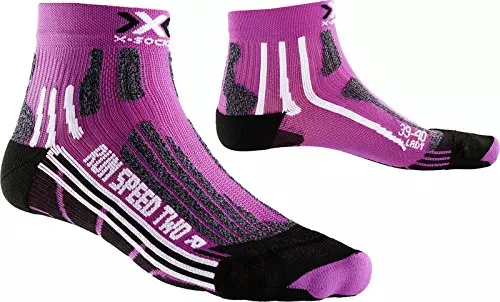 X-Socks Woman xrun Speed Two Lady Unit sock, සරත් / ශීත, කාන්තාව, වර්ණය වයලට් / කළු, ප්‍රමාණය 37/38