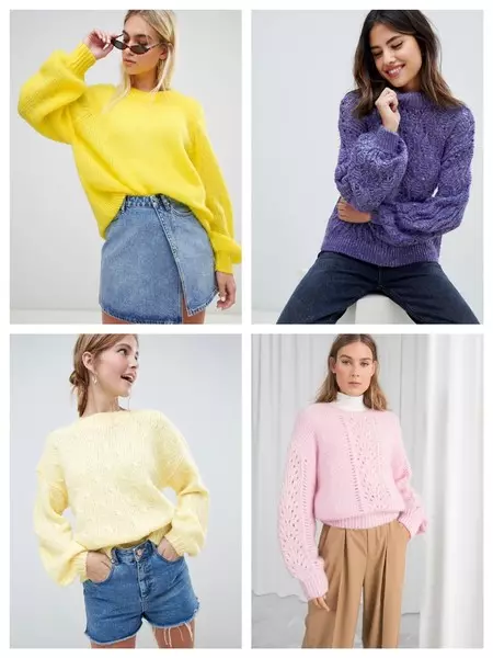 Sweaters Puffed Sleeves Colors