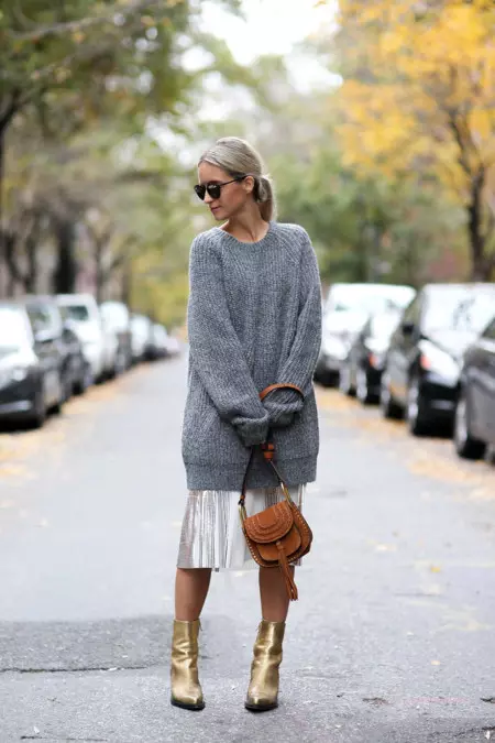 Trendê Sweater Skirt Dişibe Stîla Kolane 4