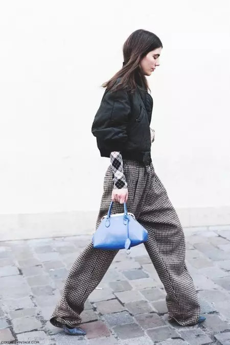 Paris Fashion Week Automne Hiver 2015 Street Style Pfw Ursina Gisy Tartan Pantalon Bomber 790x1185