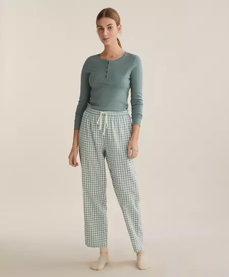 Oysho Christmas Vichy Check Pajamas 00004