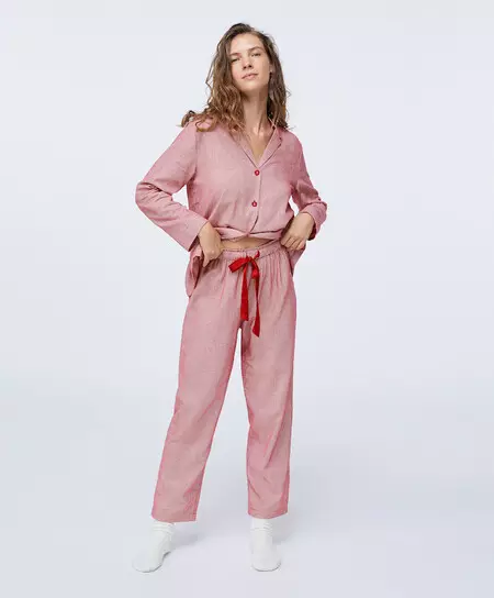 Oysho Keresimesi Vichy Ṣayẹwo Pajamas 00001