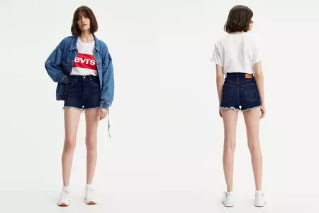 Ribcage Levis Shorts Dark Blue