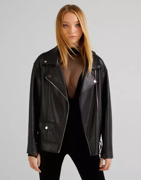 leather effect bershka