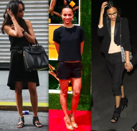 Zoe Saldana all black