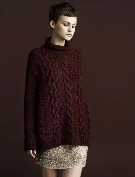 zara බර්ගන්ඩි knit